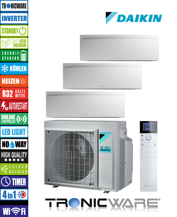 Daikin Inverter, Emura 3, Multisplit-Anwendung Wandgerät, FTXJ35AW + F